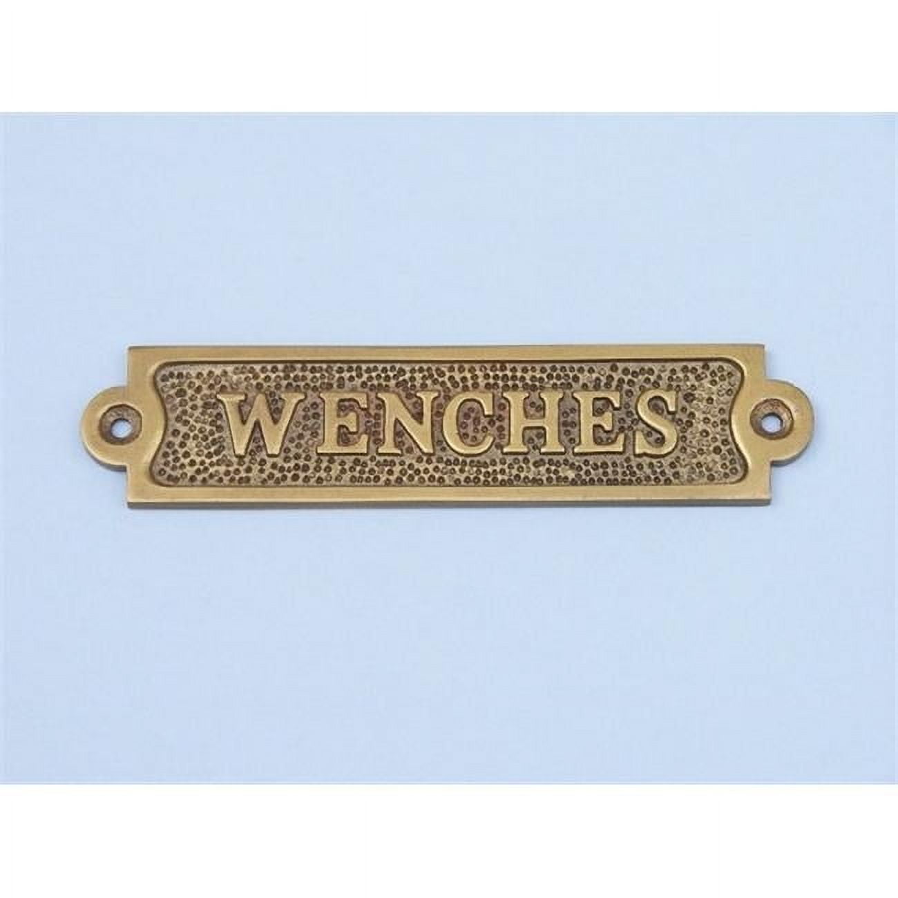 Handcrafted Model Ships 6 in. Antique Brass Wenches Sign - Walmart.com