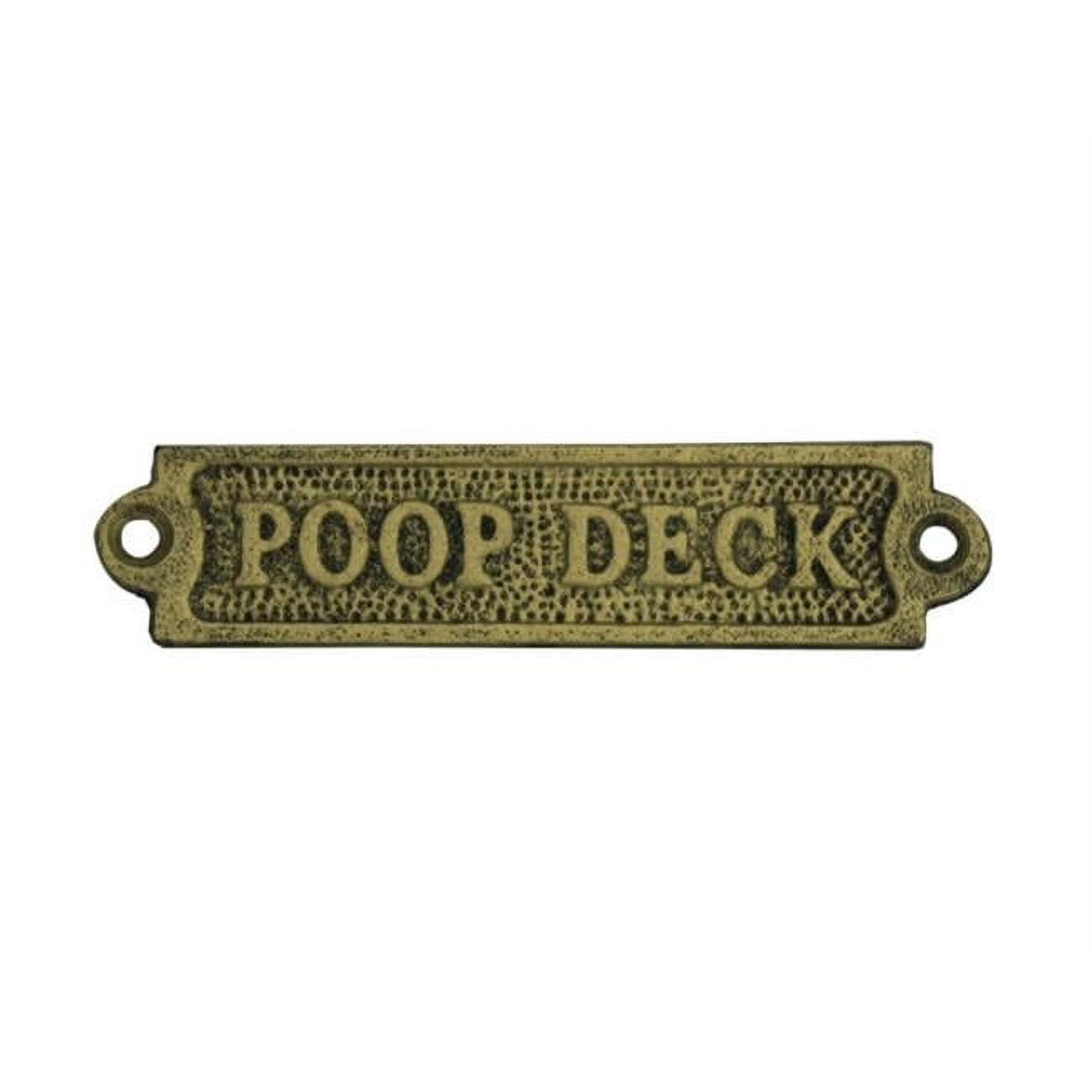 Handcrafted Model Ships 6 in. Cast Iron Poop Deck Sign - Rustic Gold ...