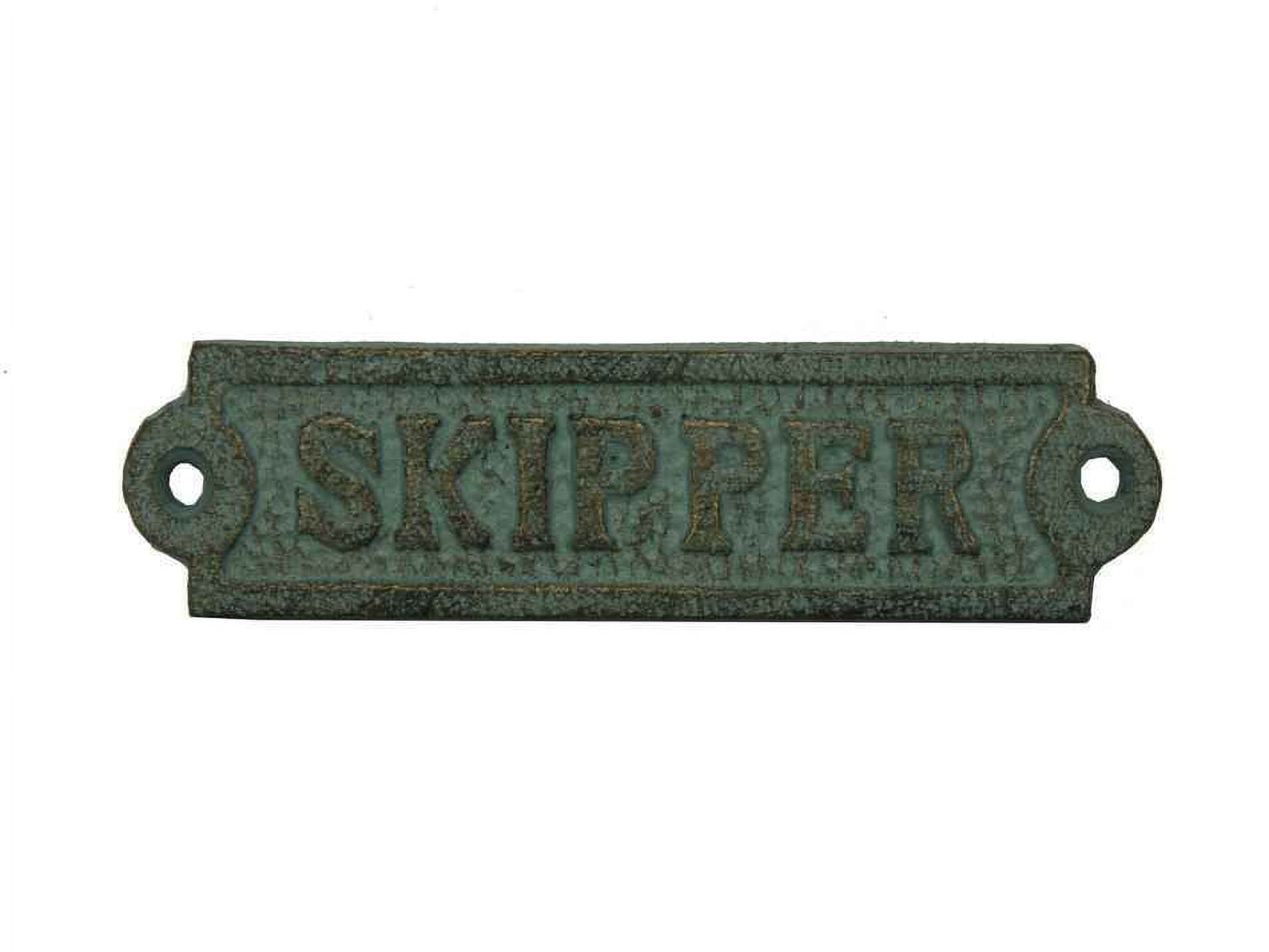 Handcrafted Model Ships 6 in. Cast Iron Skipper Sign - Antique Bronze ...