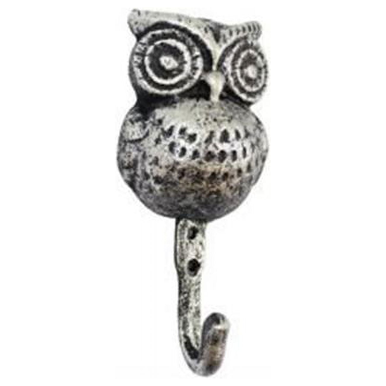 Handcrafted Model Ships 6 in. Rustic Silver Cast Iron Owl Wall Hook ...