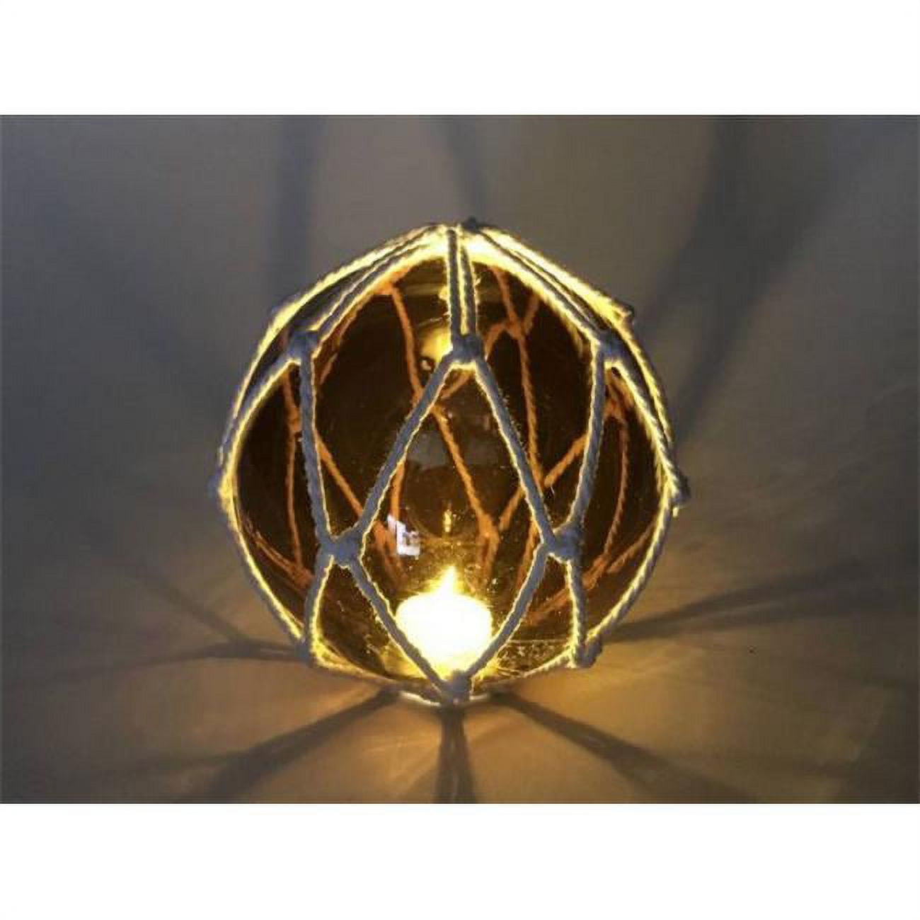 Handcrafted Model Ships 6 in. Tabletop LED Lighted Amber Japanese Glass ...