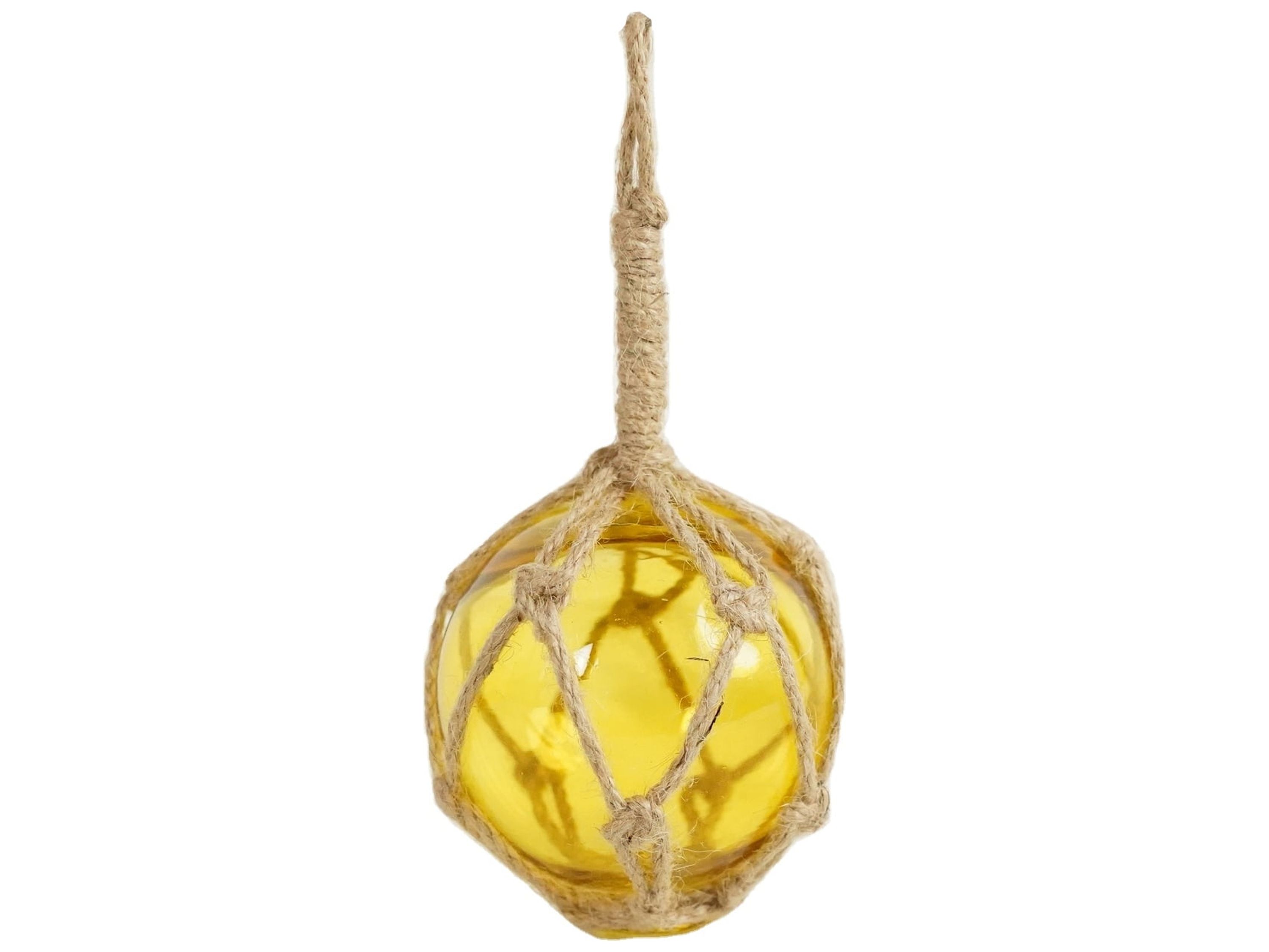 Handcrafted Model Ships 7 x 3 x 3 in. Yellow Japanese Glass Ball ...