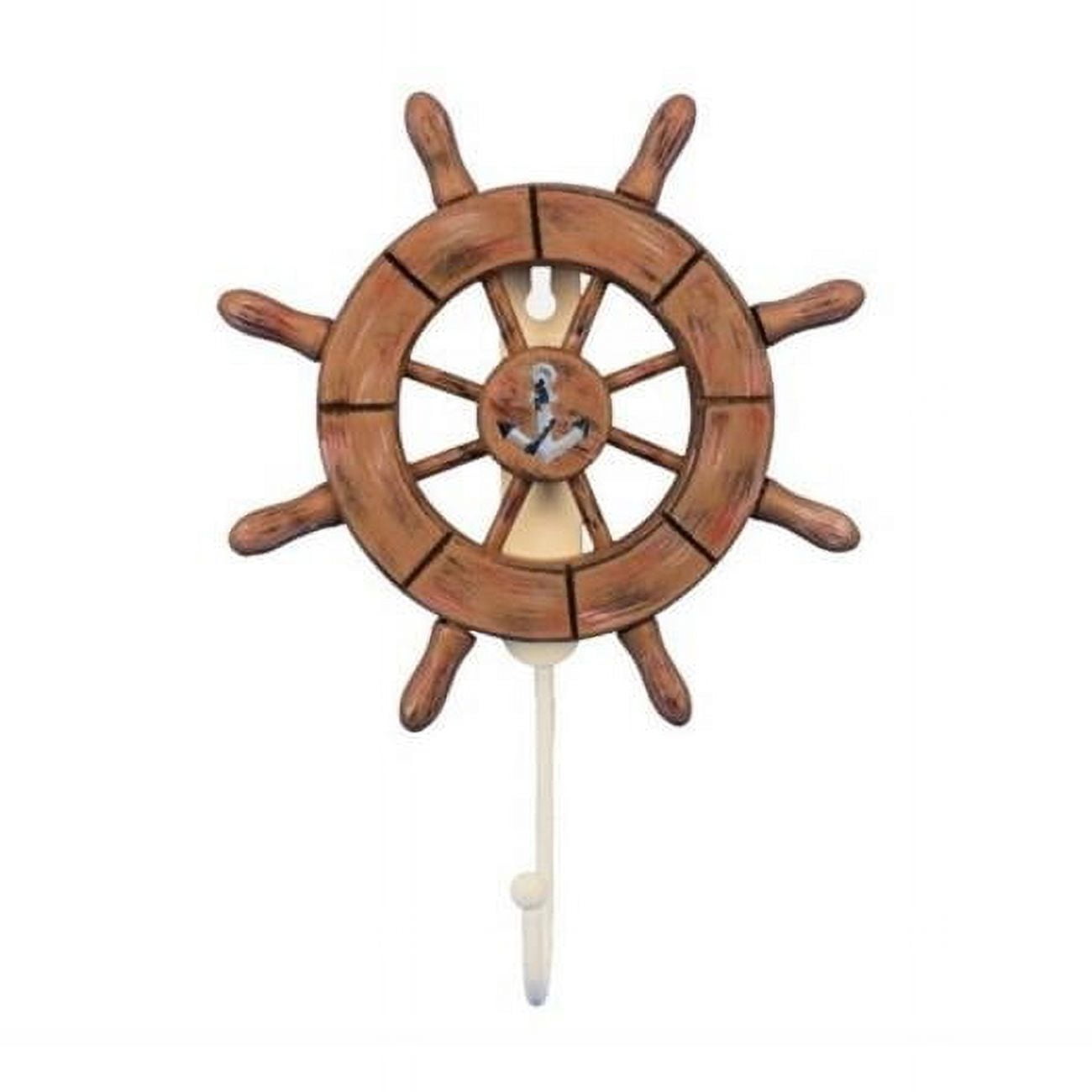 Handcrafted Model Ships Wheel-6-107-anchor 8 in. Rustic Wood Finish ...