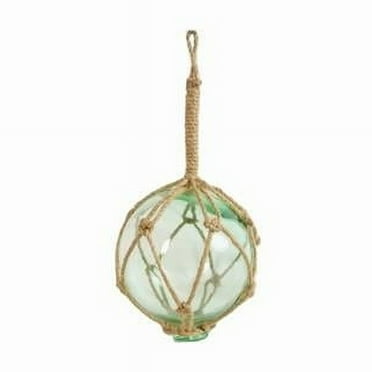 Japanese Glass Fishing Fish Net Float Buoy Tiki Decor Green - Walmart.com