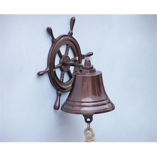 Handcrafted Model Ships BL-2026-1-AN Antique Copper Hanging Ship Wheel ...