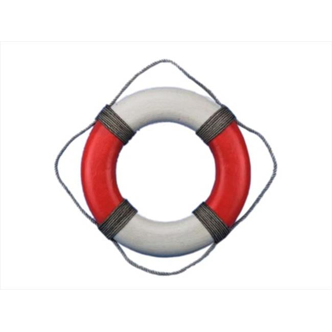 Handcrafted Model Ships Antique Red and White Decorative Lifering 15 in ...