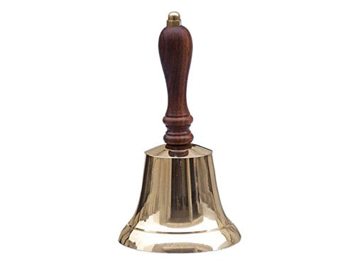 Brass Hand Bell 9" - Hand Held Bell - Unique Nautical Gift - Marine ...