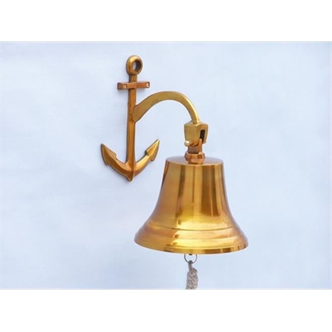 Handcrafted Model Ships BL-2018-3-BR Brass Hanging Anchor Bell 12 in ...