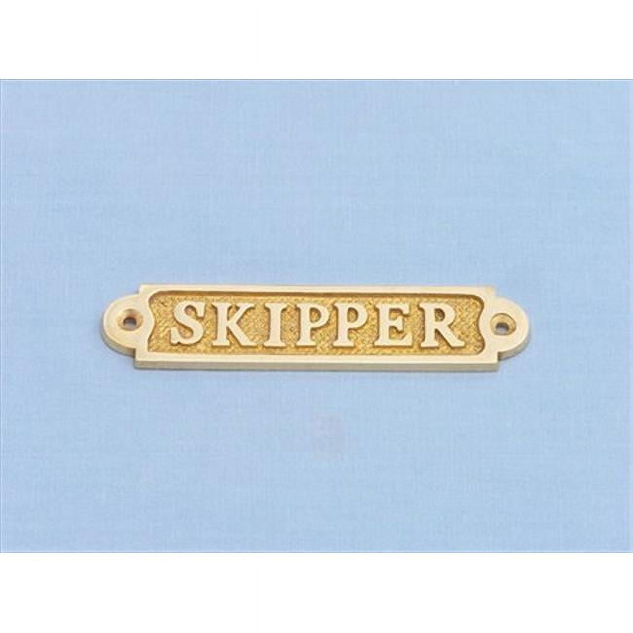 Handcrafted Model Ships BR48235 Brass Skipper Sign 5 in. Signs & Flags ...