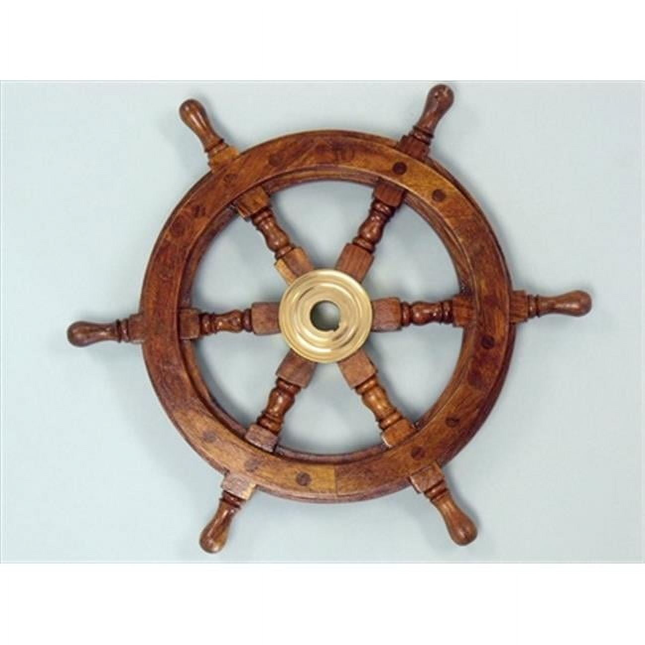 Handcrafted Model Ships Deluxe Class Wood and Brass Ship Wheel 12 in ...