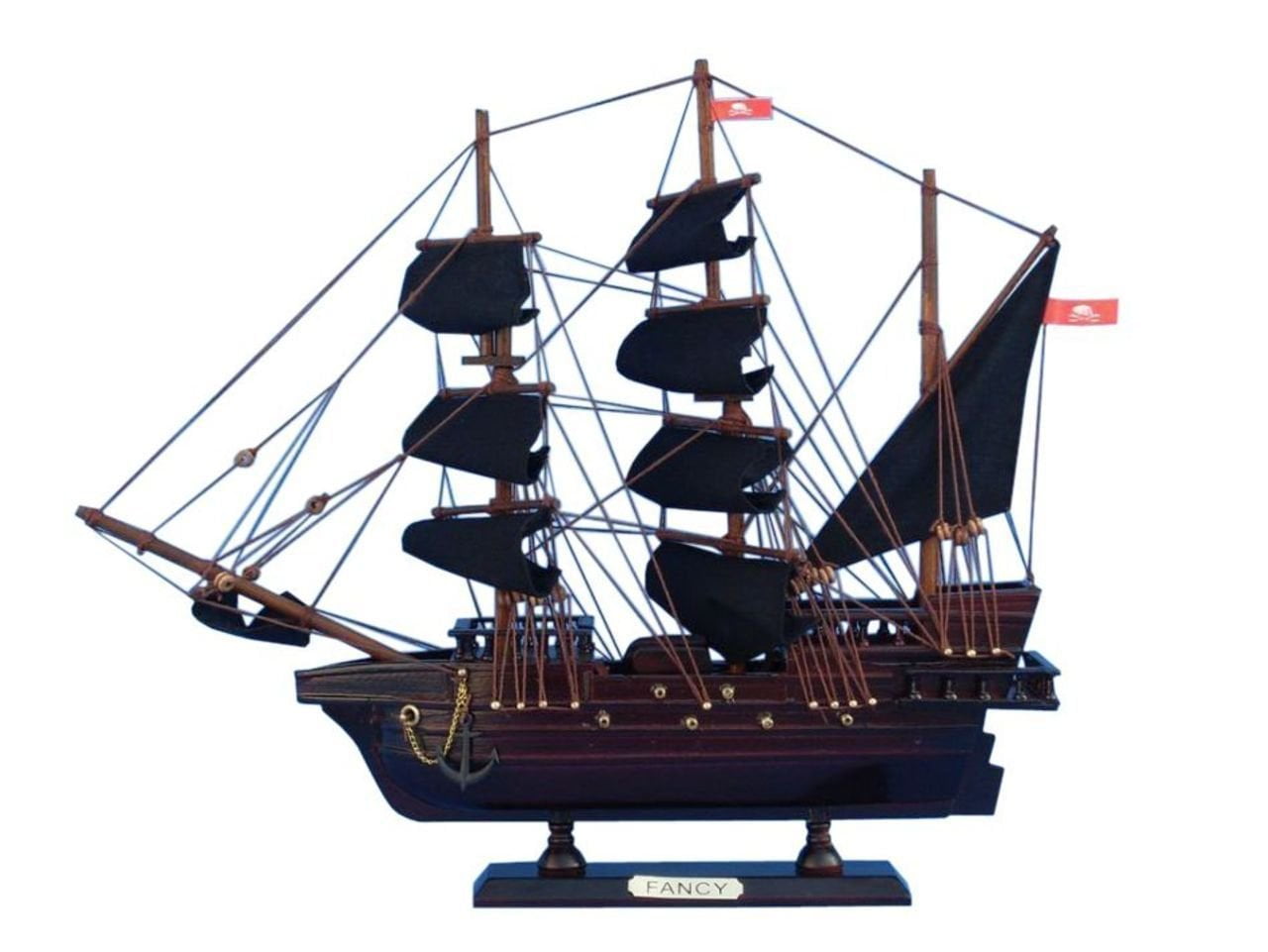 Hampton Nautical Wooden Henry Avery's The Fancy Model Pirate Ship, 14 ...