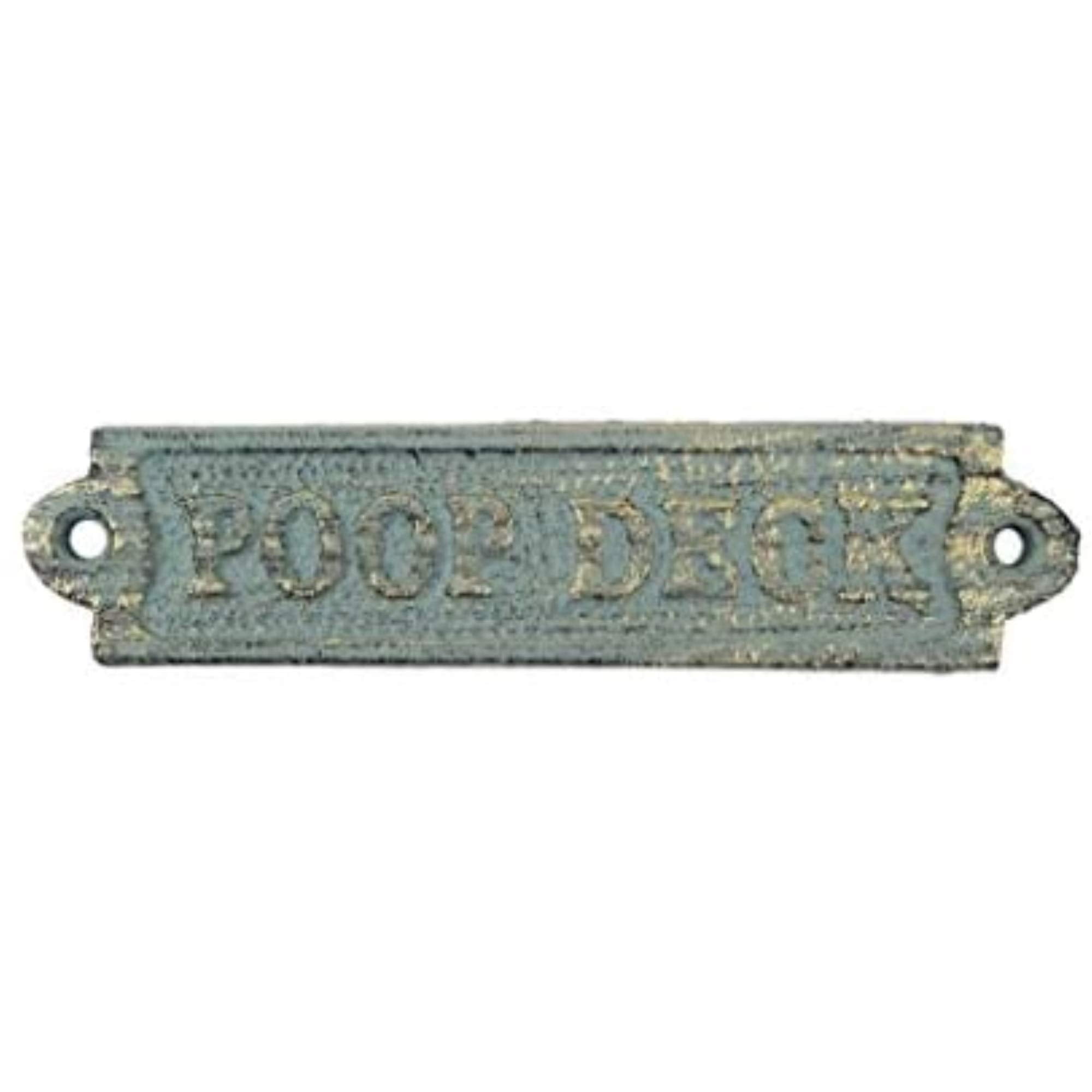 Antique Seaworn Bronze Cast Iron Poop Deck Sign 6" - Door Decor ...