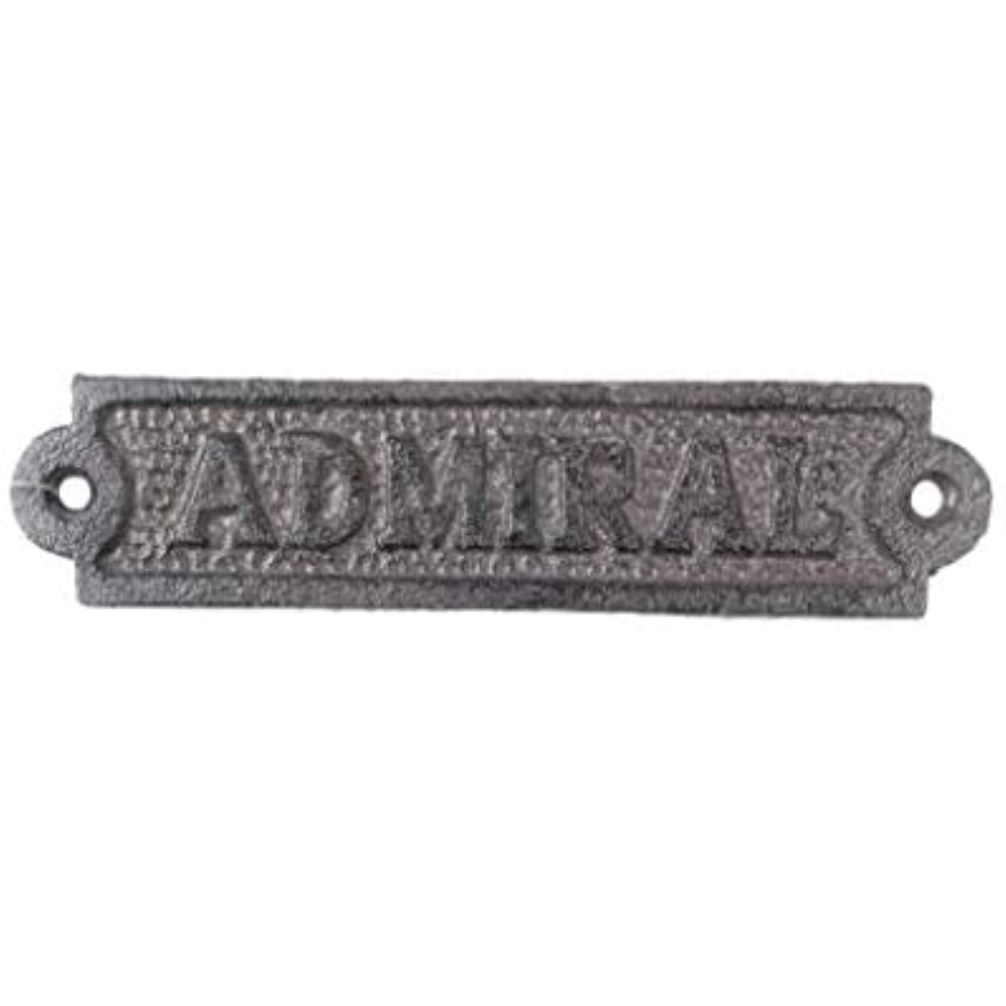 Cast Iron Admiral Sign 6" - Door Decor - Nautical Theme - Walmart.com