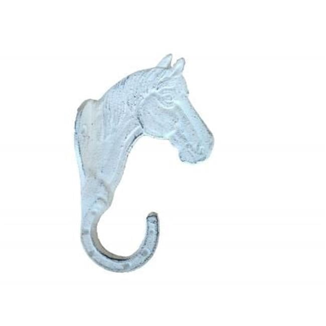 Handcrafted Model Ships K-0618-W Whitewashed Cast Iron Horse Hook 8 ...