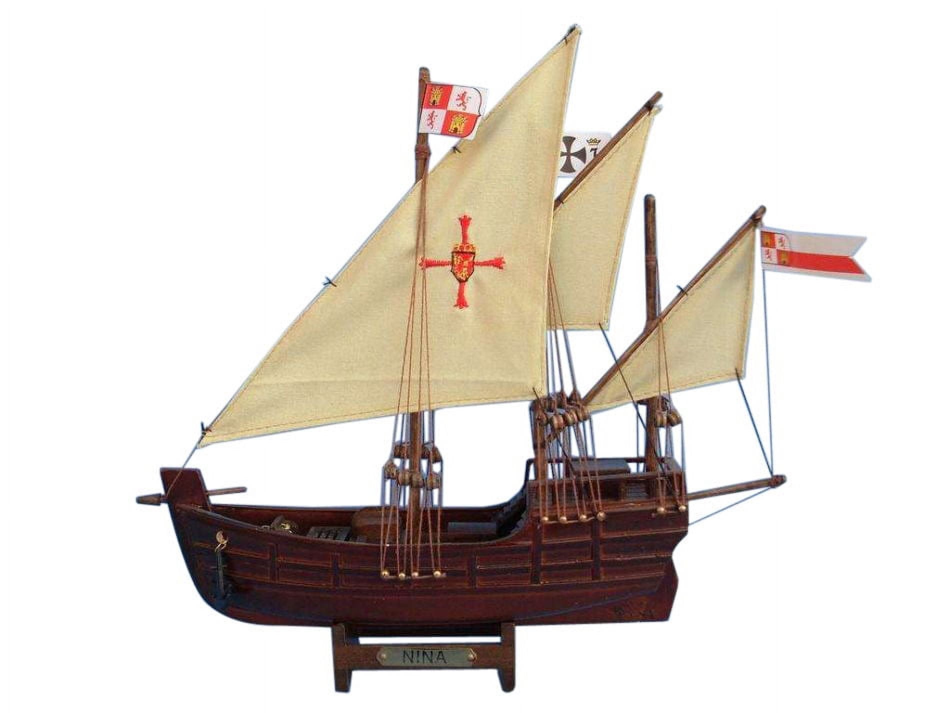 Handcrafted Model Ships Nina12 Nina 12 in. Decorative Famous Ship ...