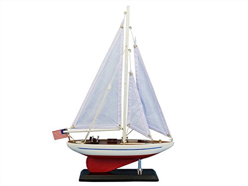 Handcrafted Nautical Decor Ranger 16" - Wooden Sailboat Centerpiece ...