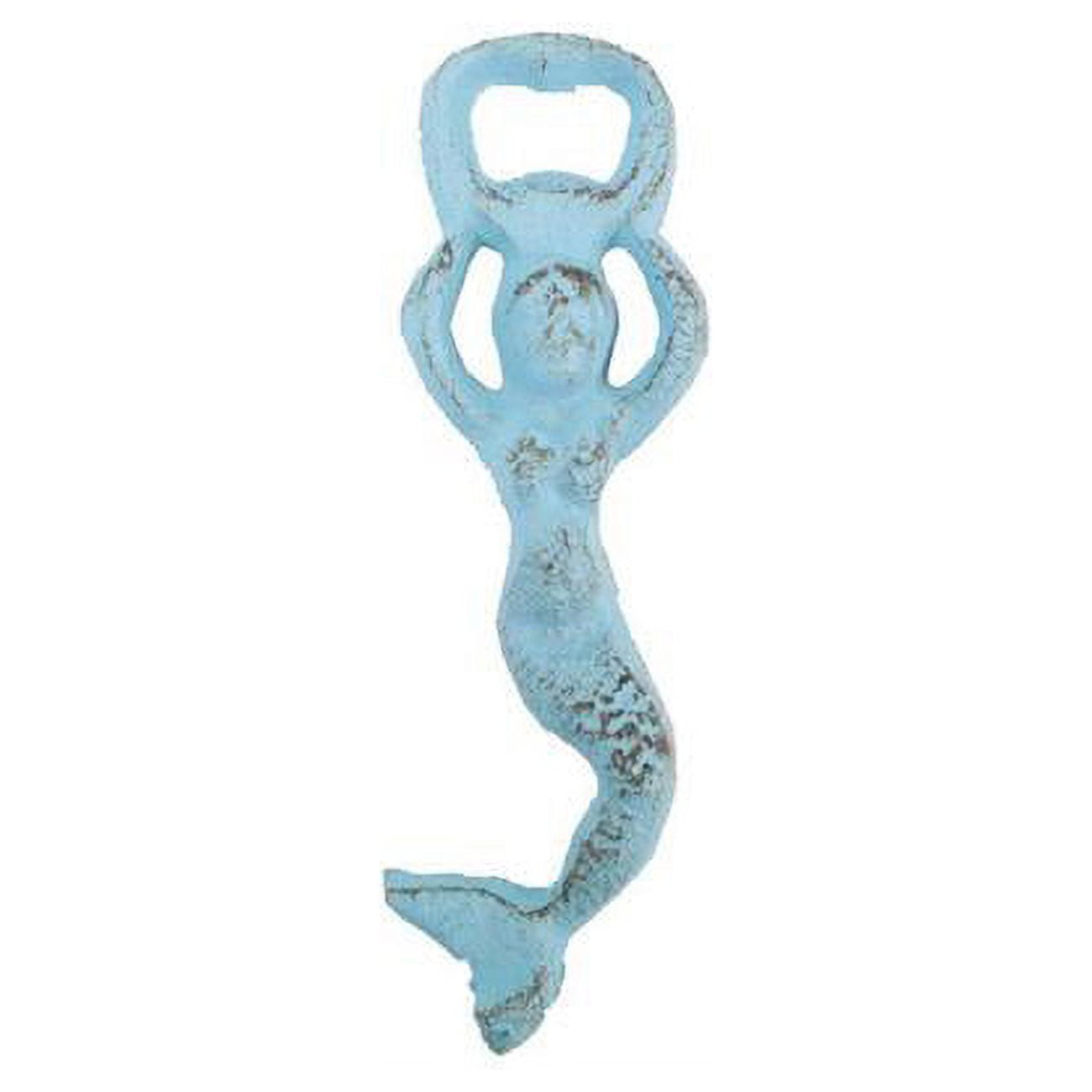 Handcrafted Model Ships Rustic Light Blue Cast Iron Swimming Mermaid ...