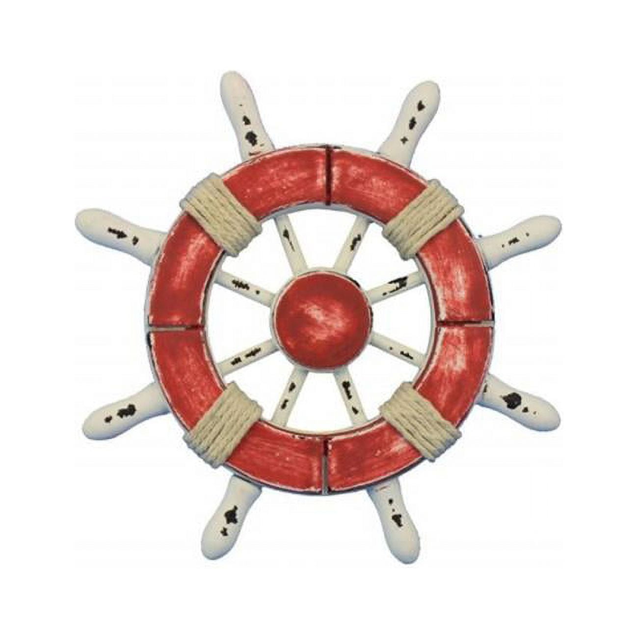 Handcrafted Model Ships SW-6-110-NH 6 in. Rustic Red & White Decorative ...