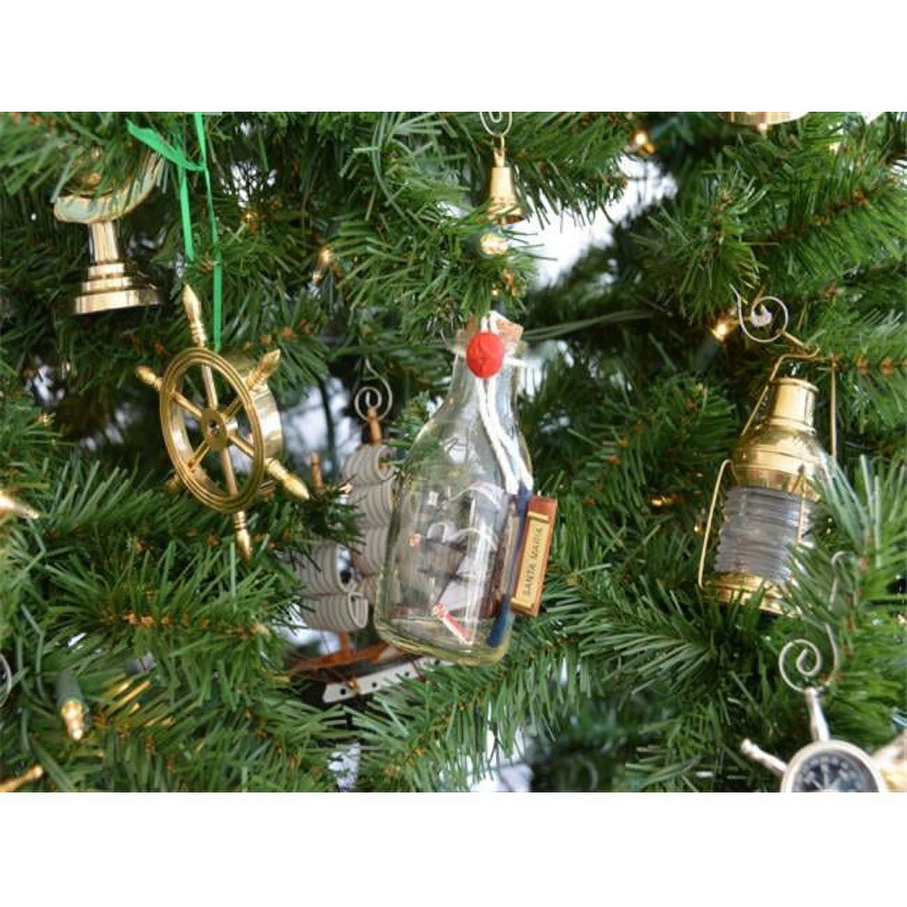 Handcrafted Model Ships SMBottle5-XMASS Santa Maria Model Ship In A ...