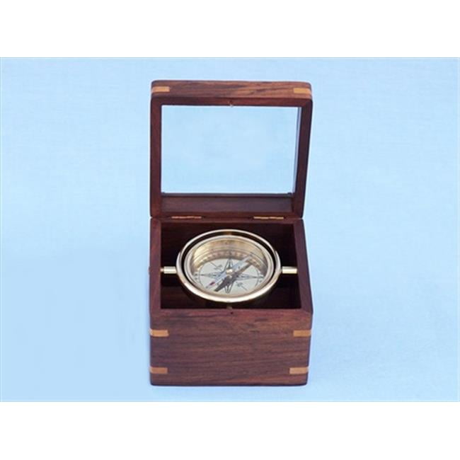 Handcrafted Model Ships Solid Brass Lifeboat Compass With Rosewood Box ...