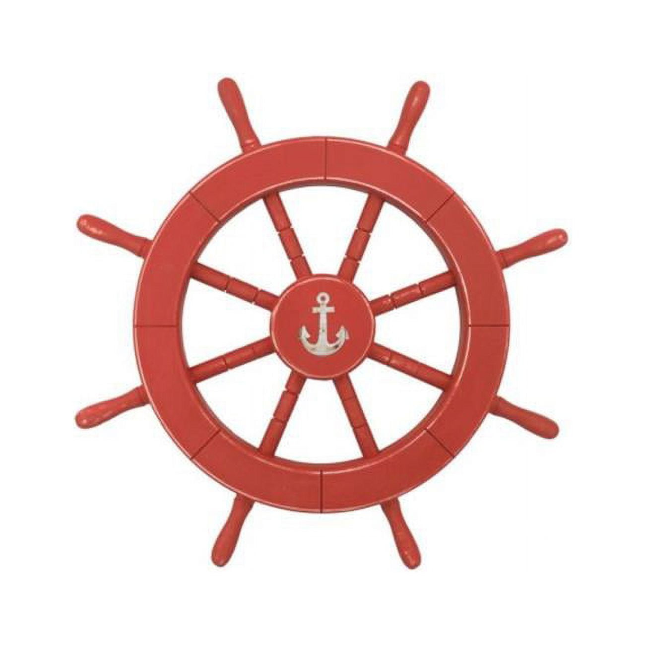 Handcrafted Model Ships Wheel-18-204-anchor 18 in. Rustic Red ...
