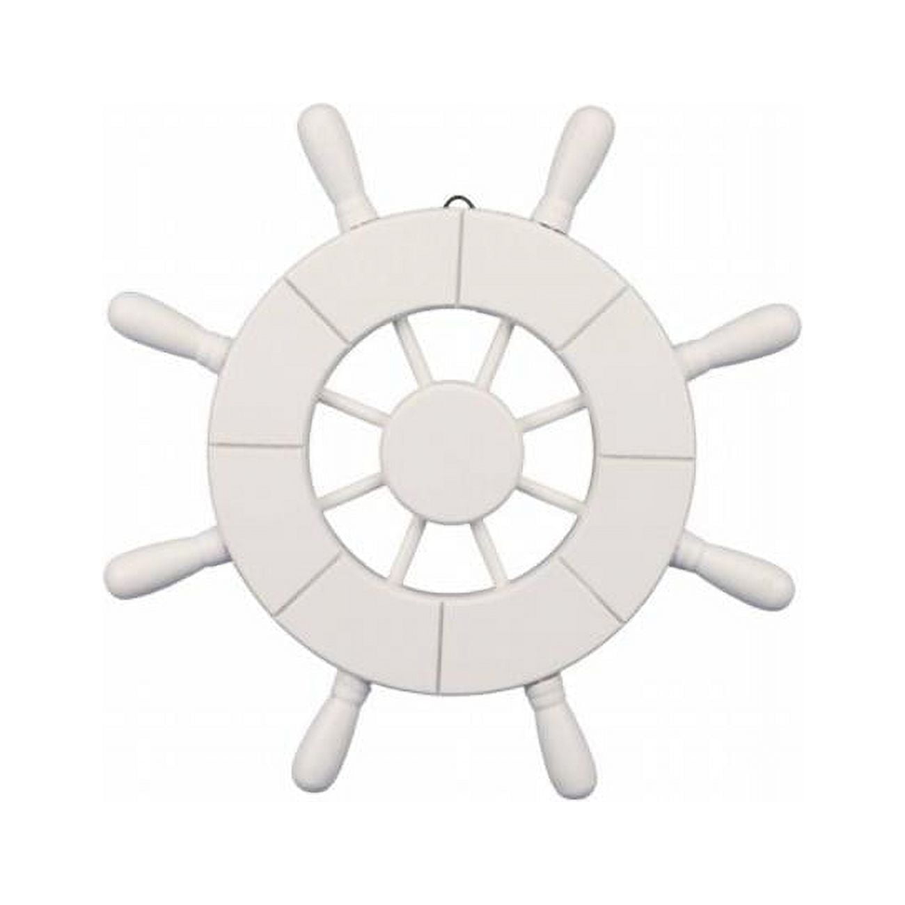 Handcrafted Model Ships Wheel-9-101 9 in. White Decorative Ship Wheel ...