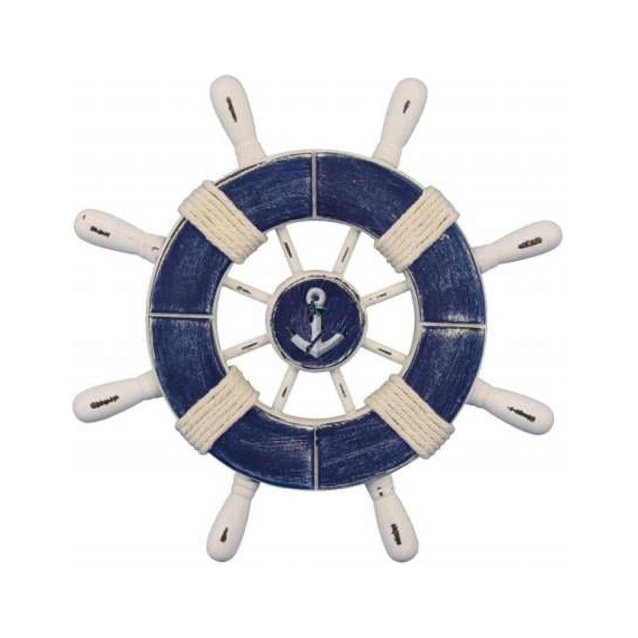 Handcrafted Model Ships Wheel-9-108-anchor 9 in. Rustic Dark Blue ...