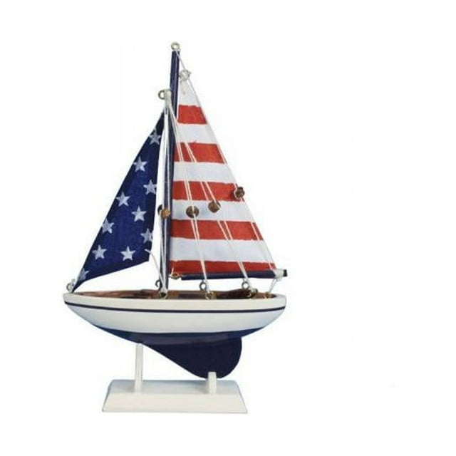 Handcrafted Model Ships Wooden Usa Flag Sailer Model Sailboat ...