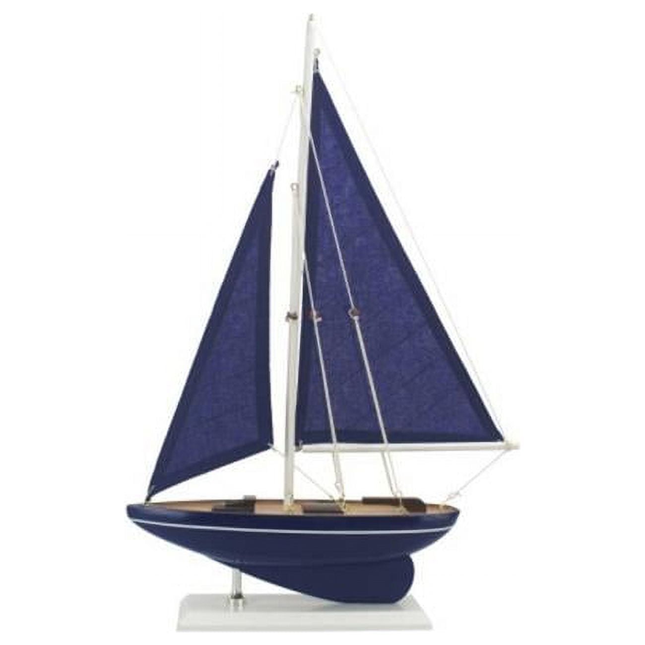 Handcrafted Model Ships sailboat17-107 17 in. Wooden Deep Blue Sea ...