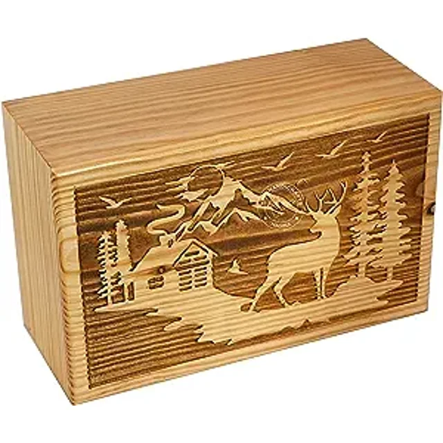 Handcrafted Mountain Wooden Cremation Urns for Human Ashes Adult Large - Tree of Life Funeral ...