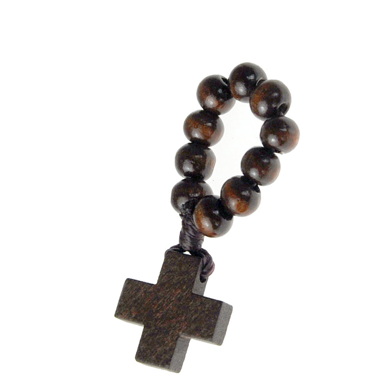 Handcrafted Natural Bead Finger Rosary Chain Featuring Crucifix Symbol ...