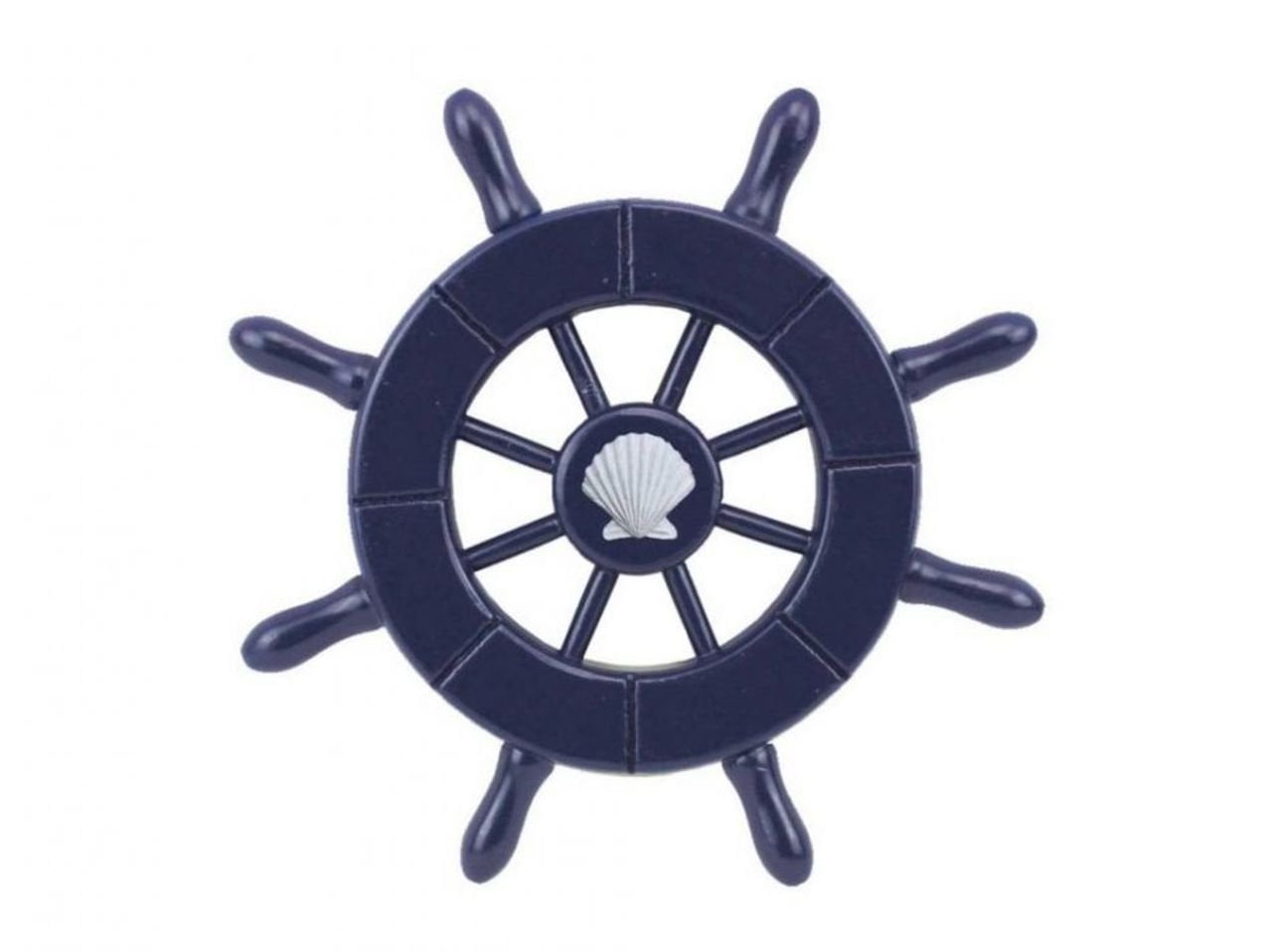 Handcrafted Nautical Decor Dark Blue Decorative Ship Wheel with ...