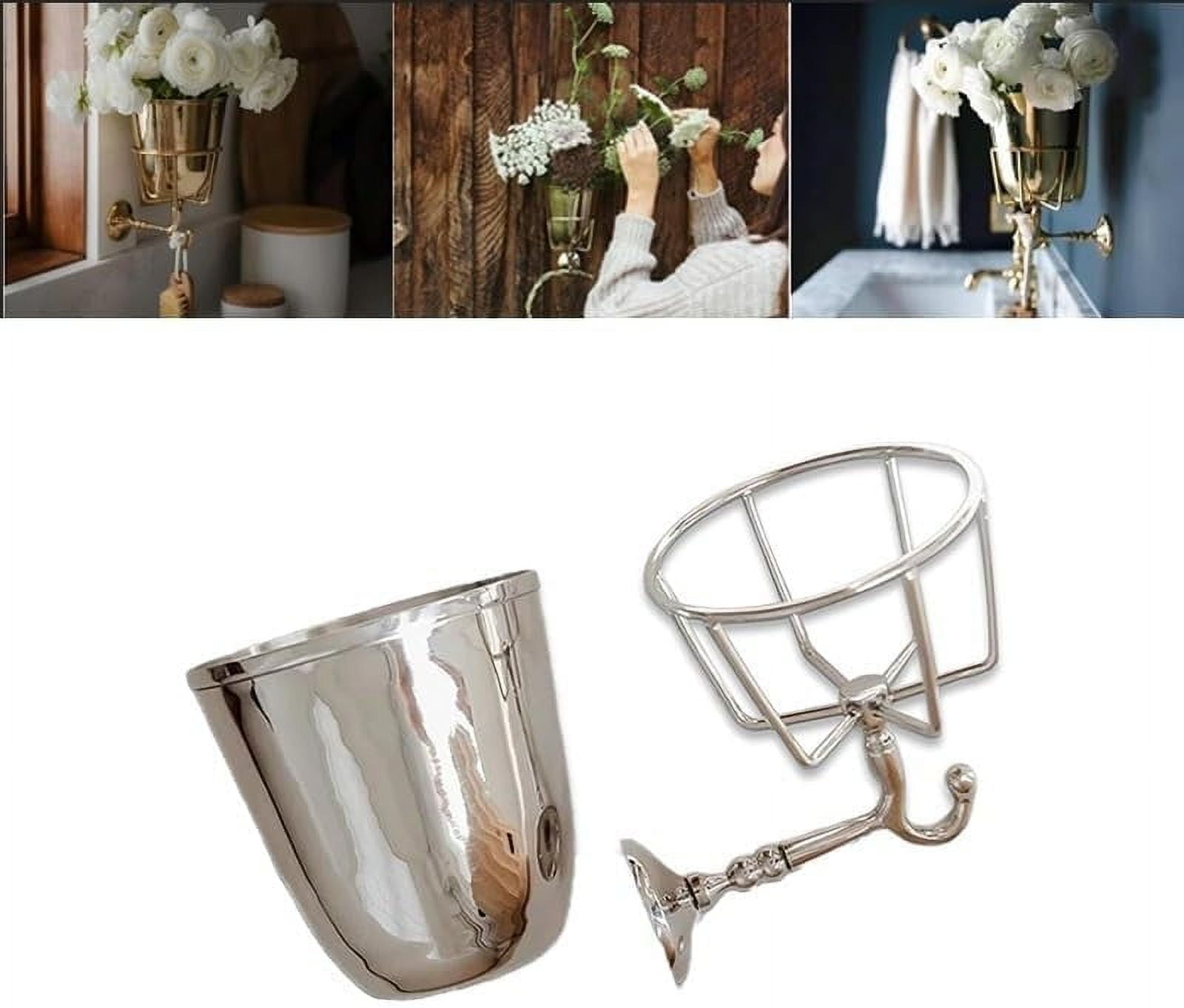 Handcrafted Opal Wall Vessel, Brass Wall Mounted Container Vase, Opal ...