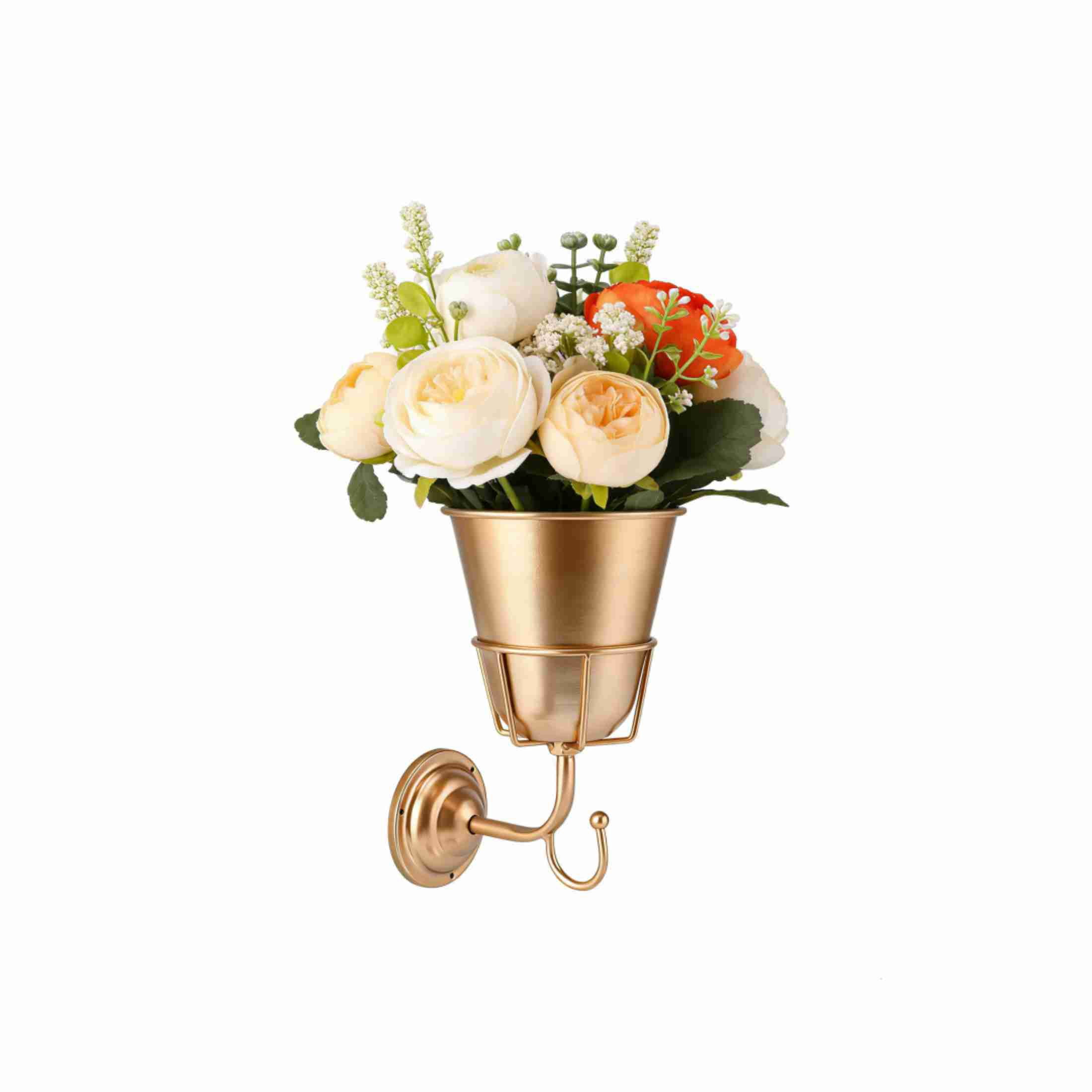Handcrafted Opal Wall Vessel, Gold Vintage Brass Container Vase ...