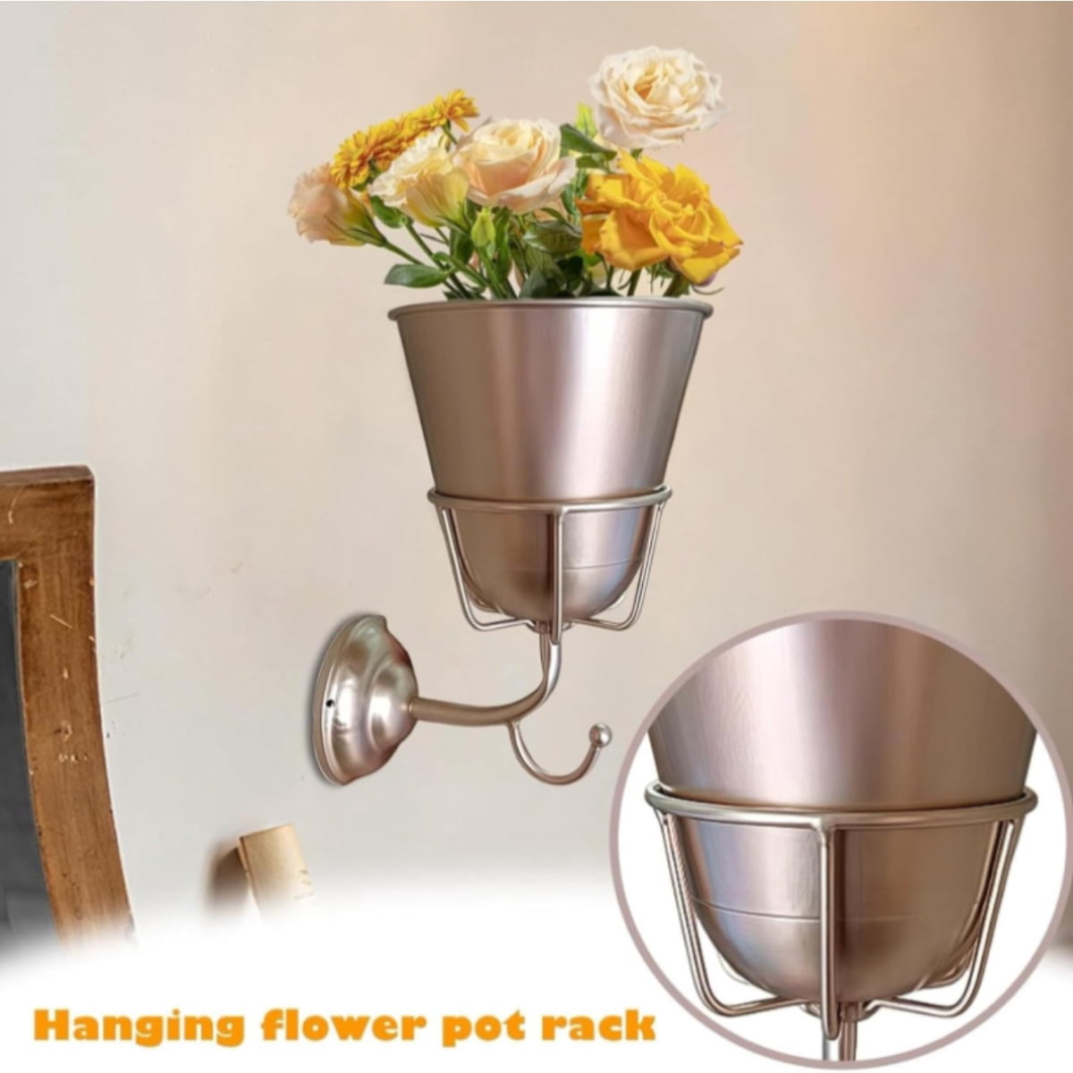 Handcrafted Opal Wall Vessel, Vintage Wall Brass Vase for Flowers ...