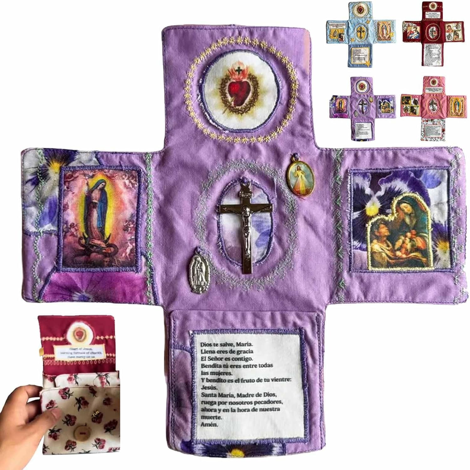 Handcrafted Pocket Devotional – Faith Edition, 10" Catholic Travel ...