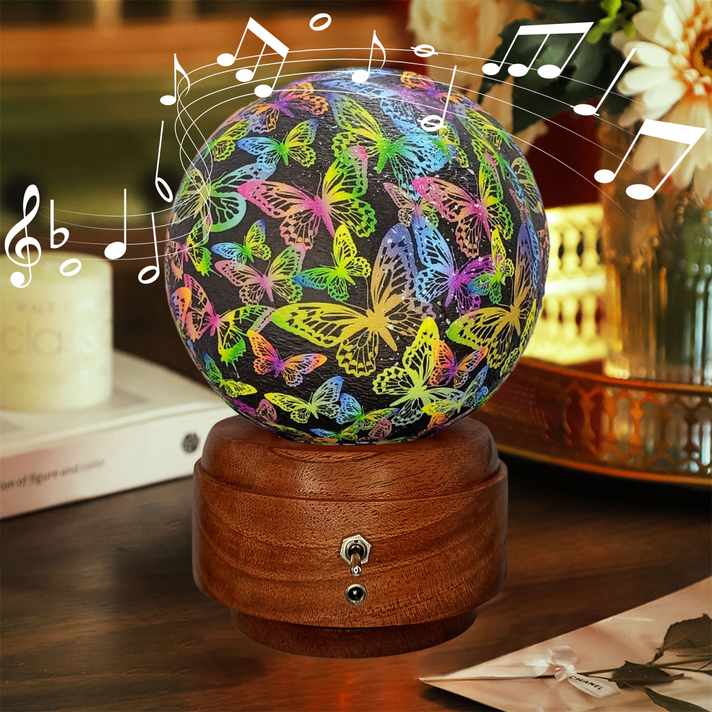 Handcrafted Printed Music Box Night Light with LED Light and ...