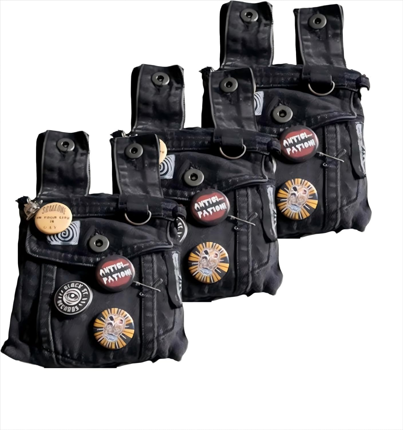 Handcrafted Punk Denim Waist Bag – Alternative Style Fanny Pack with ...