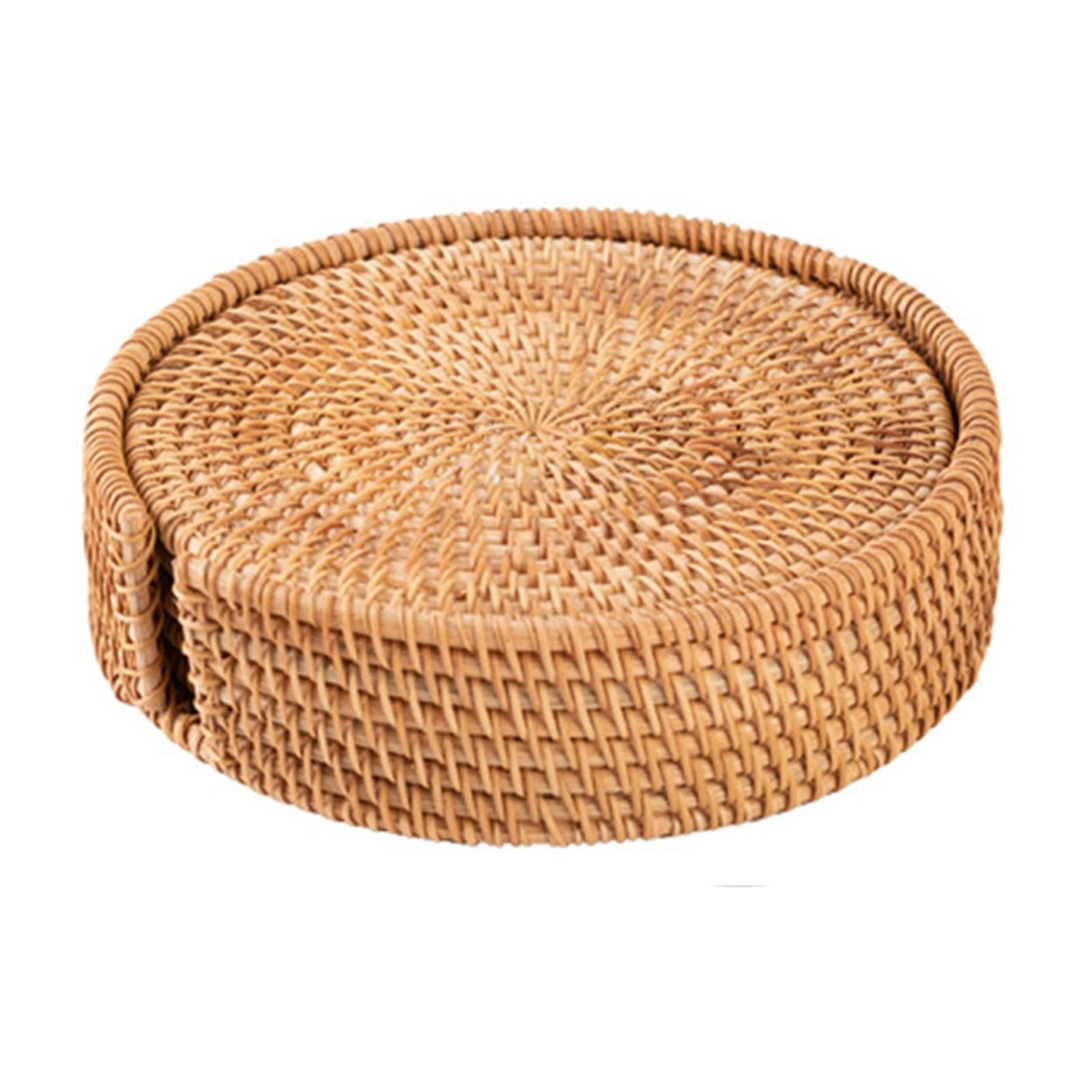 Handcrafted Rattan Coasters Set Golden Color Diameter 8/10/13/16/18 ...