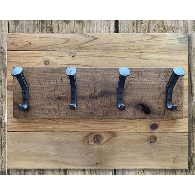 Handcrafted Rustic Farmhouse Wooden Hat Rack - 4 Hanger - Walmart.com