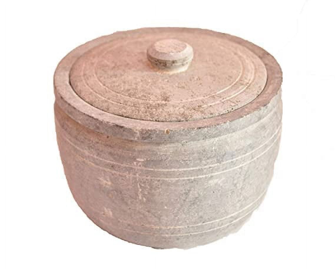 Handcrafted Soapstone Pot - Medium | Soapstone Pot With Lid | Storage ...
