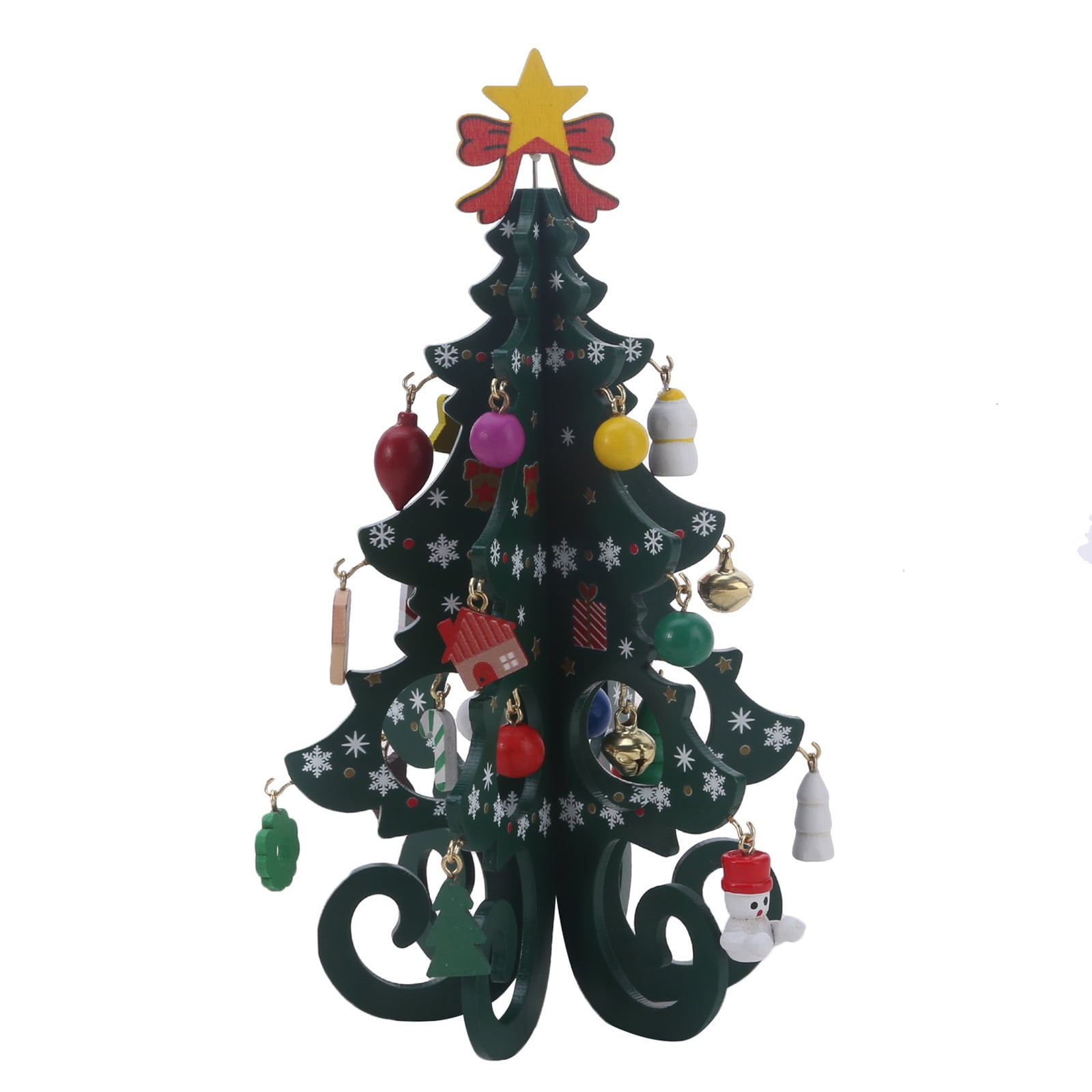 Handcrafted Solid Christmas Tree with Detachable Ornaments, Easy ...