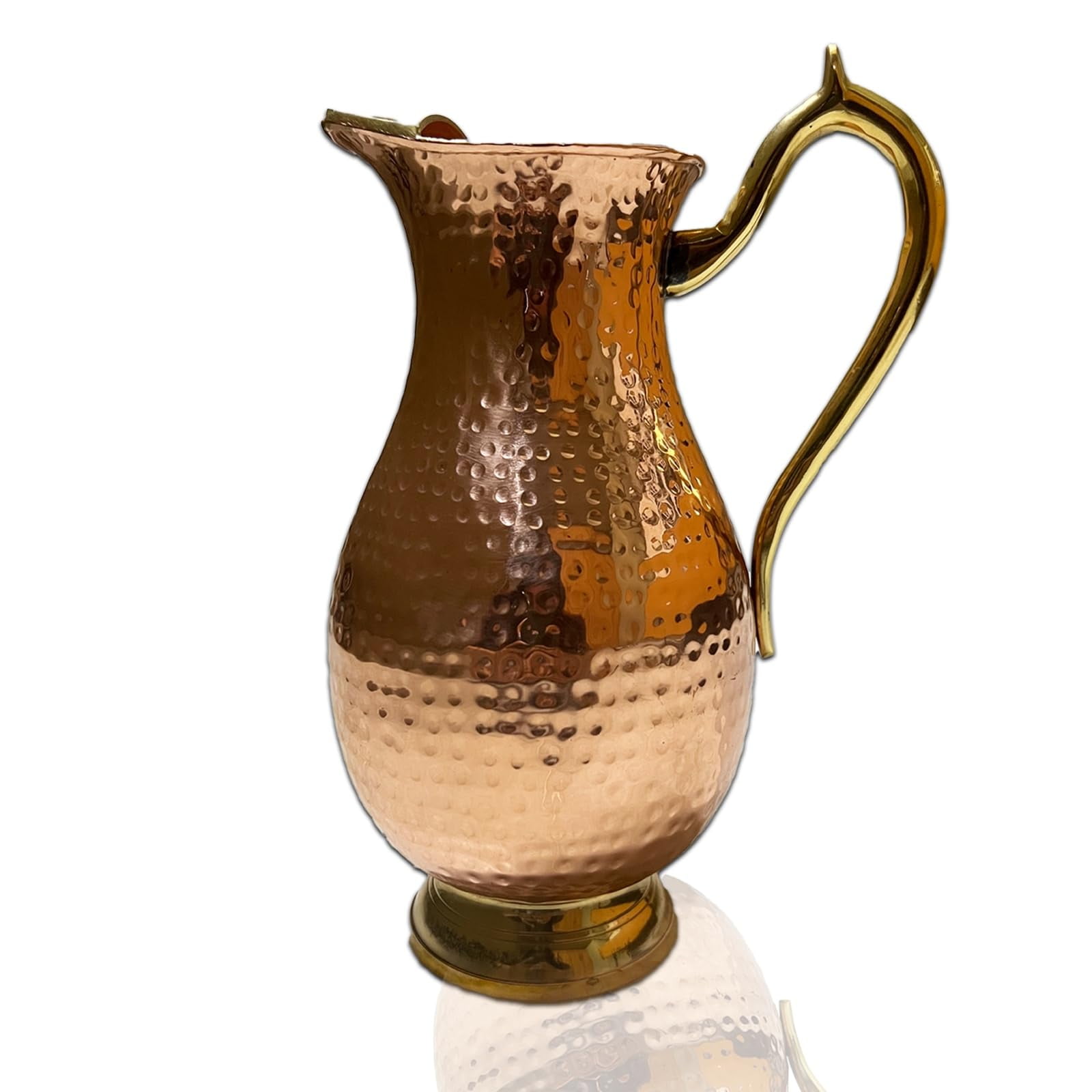 Handcrafted Solid Copper Pitcher with Lid - Large 60 Oz/1750ml Capacity ...