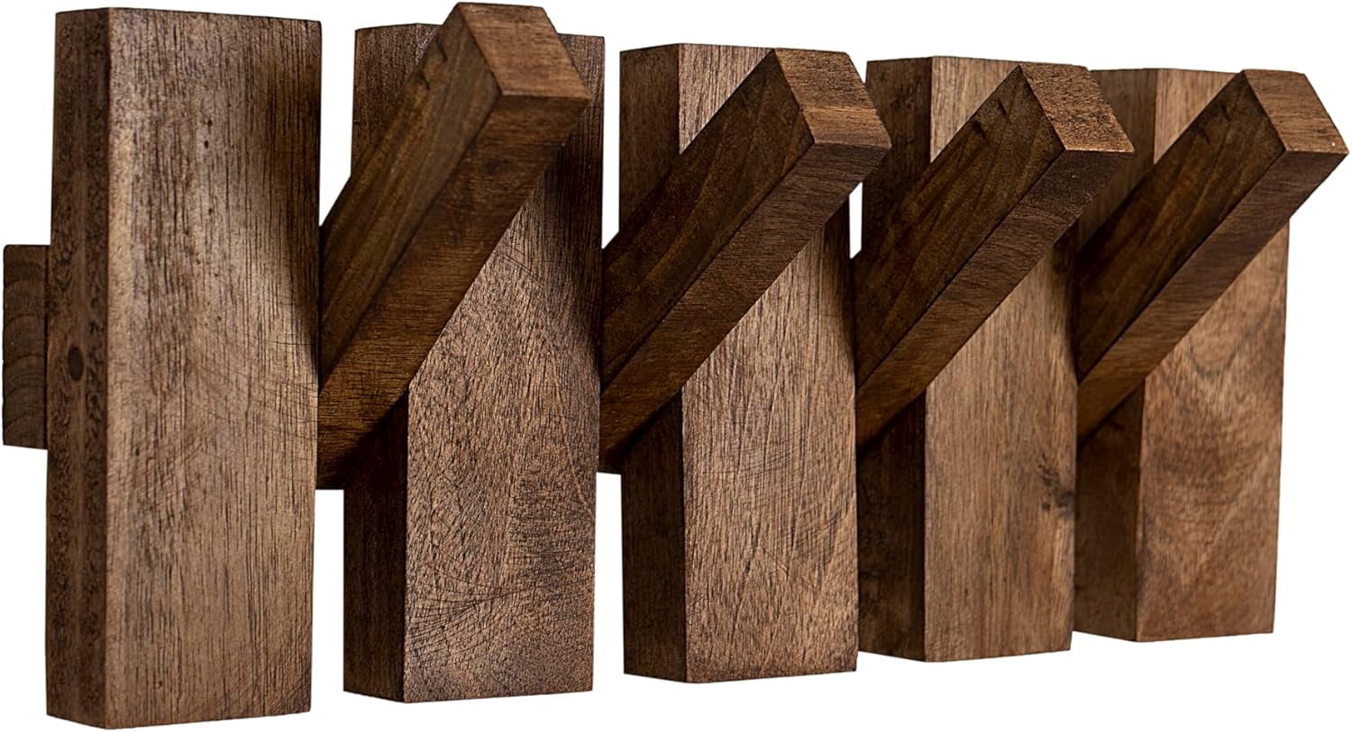 Handcrafted Solid Walnut Wall Mount Coat Rack with Flip Hooks, Modern ...