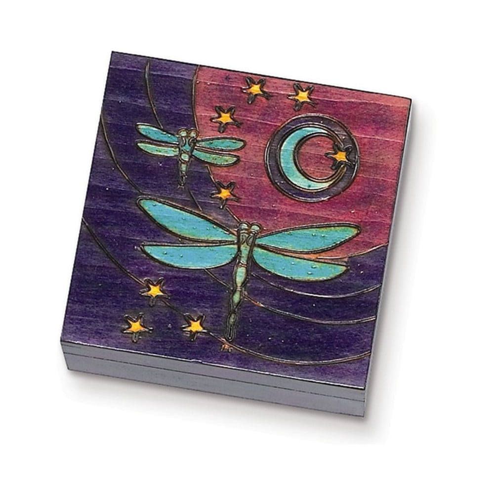Handcrafted Solid Wood Carved and Painted Dragonfly Keepsake Box GM8543 ...