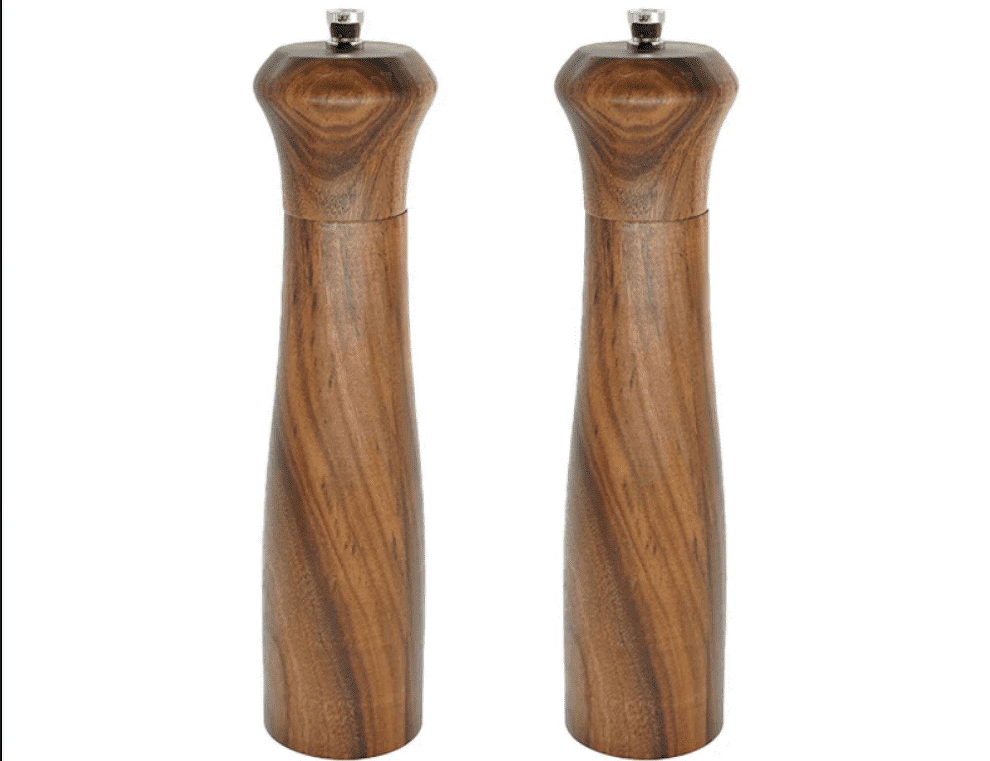 Handcrafted Spice Mill Set, 8 Inch Solid Natural Acacia Wood Grinders ...