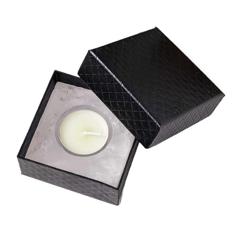 Handcrafted Square Candle Holder with Amethyst Crystal Elegant Gemstone ...