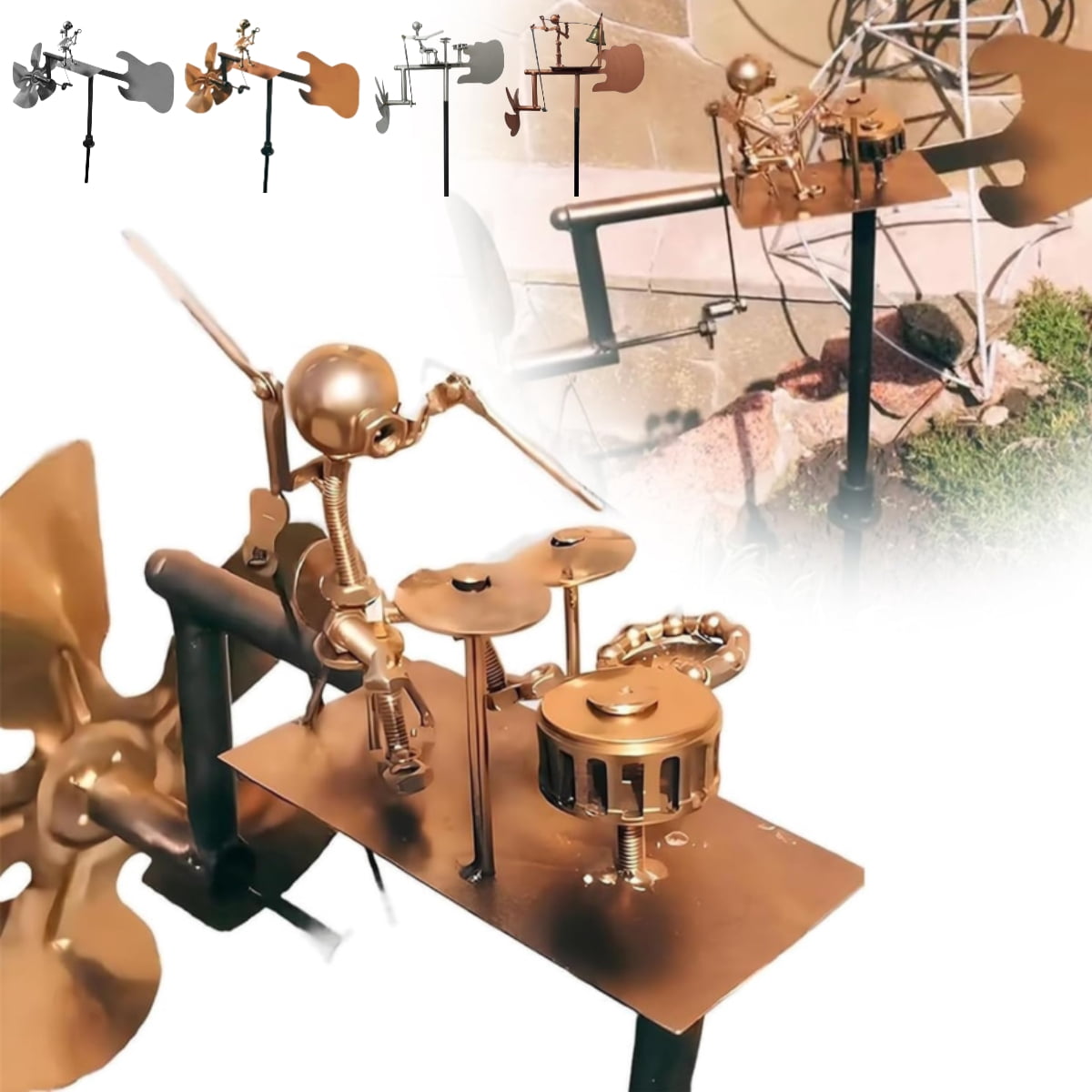 Handcrafted Steampunk Drummer Windmill: This fully hand-welded ...