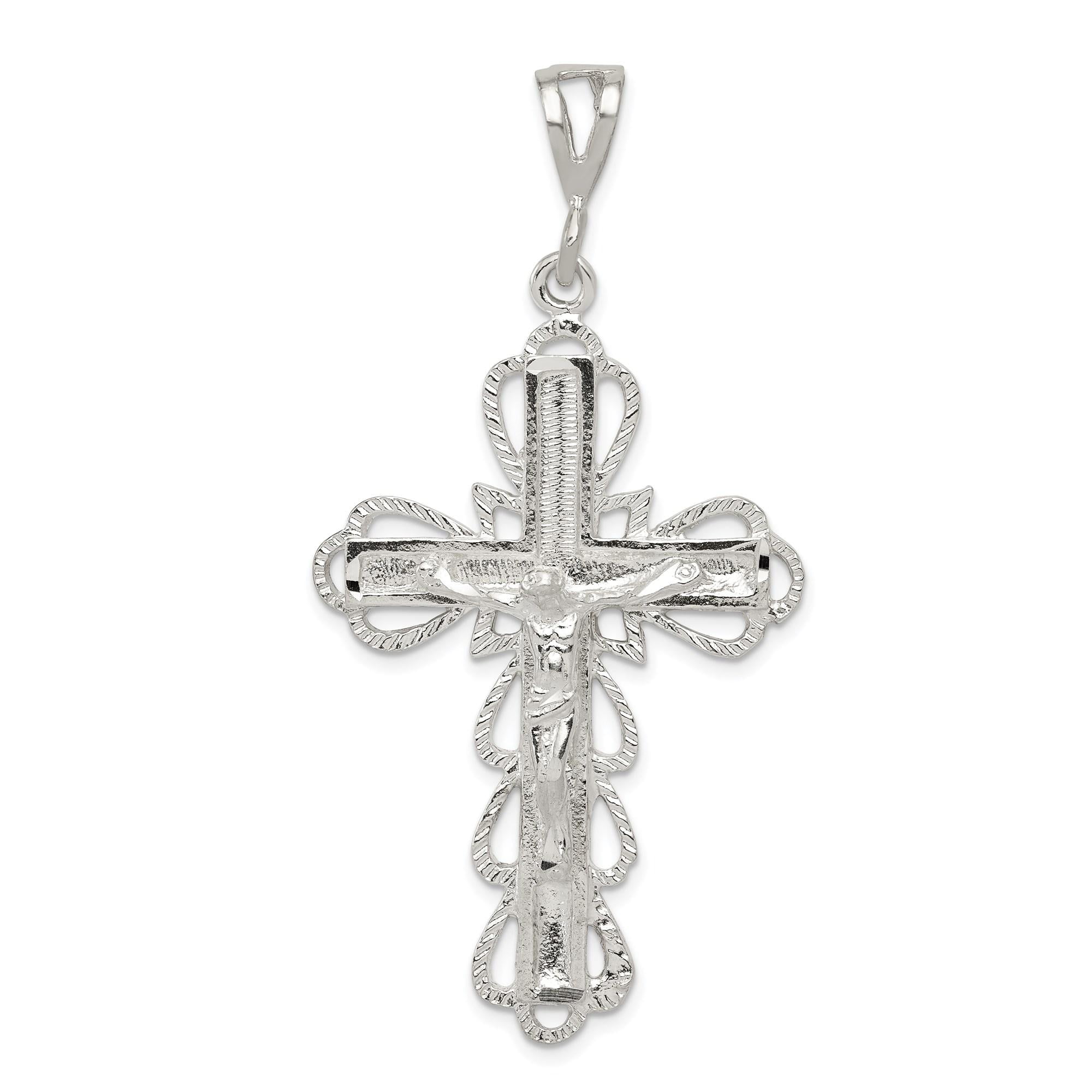 Handcrafted Sterling Silver Crucifix Cross Pendant Necklace for Men and ...