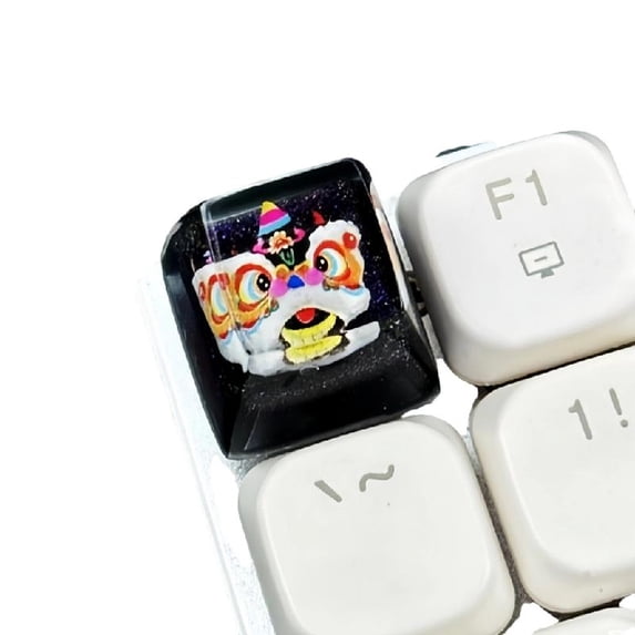 Handcrafted Translucent Resin Keycap with Dragon Dance Art for RGB ...